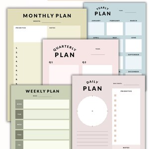 Printable Template Planner, Weekly Planner, Monthly Planner, Yearly ...
