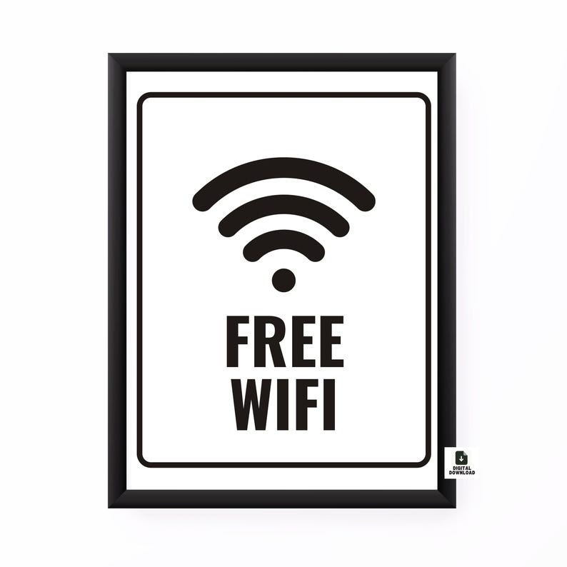 Free Wi-fi Sign Print Printable Instant Digital Download - Etsy