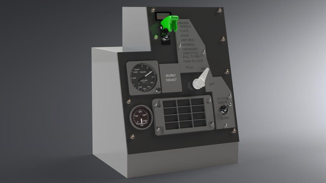 F/A-18 Right Vertical Cockpit Panel – Real Scale Flight Simulator CAD ...