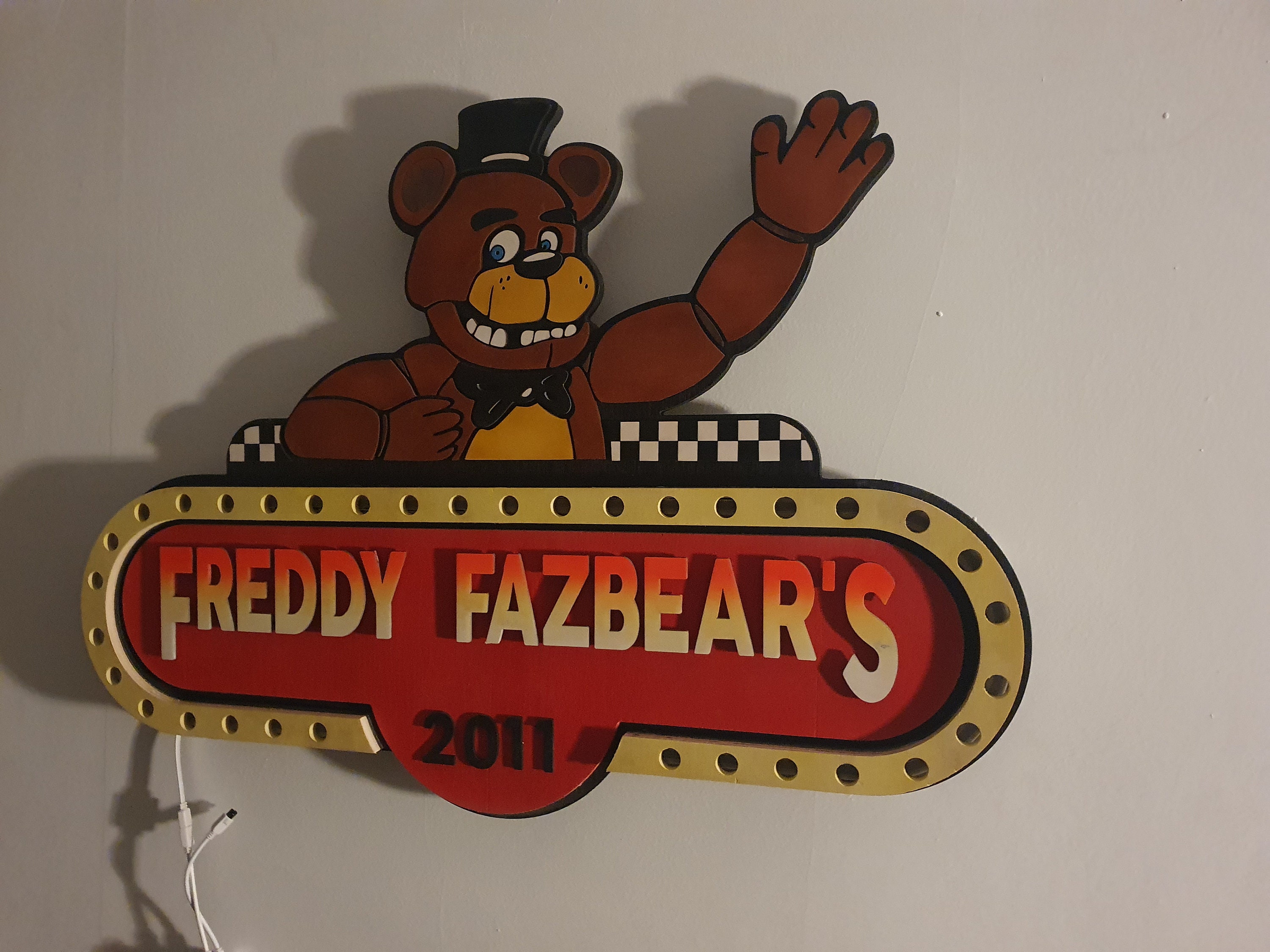 Wooden FNAF Flashing Wall Decor - Etsy