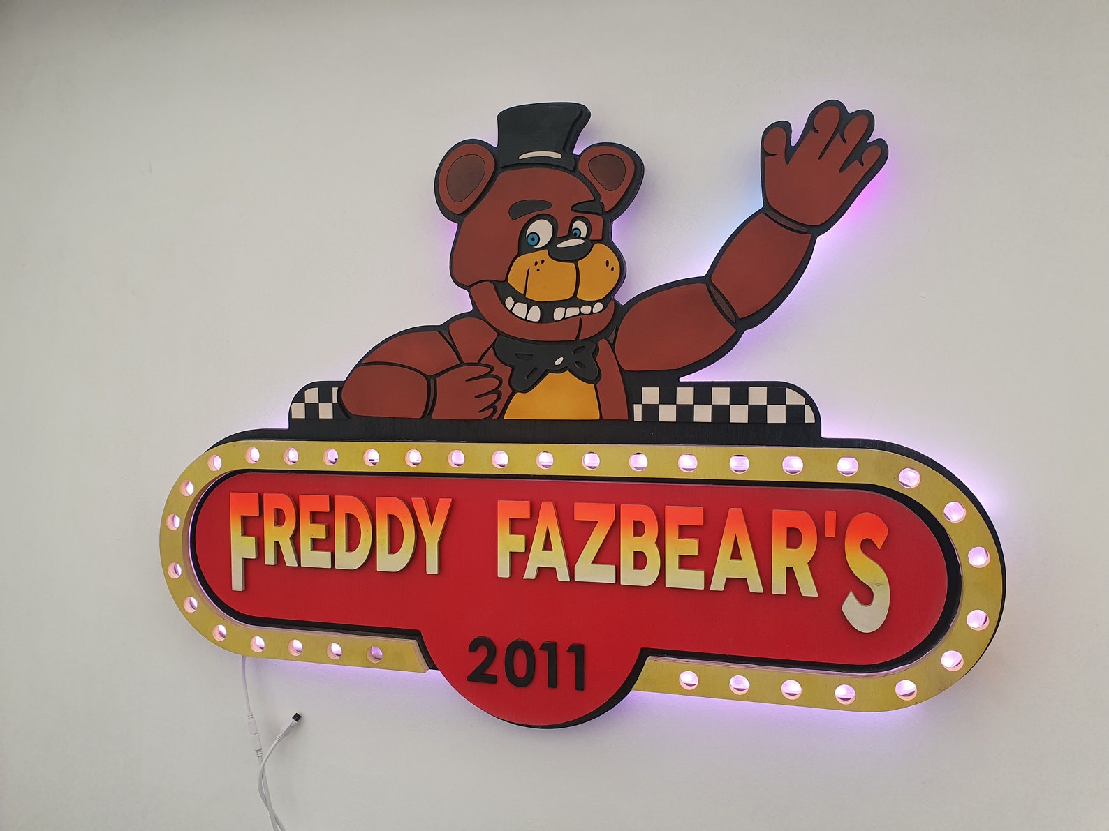 Wooden FNAF Flashing Wall Decor - Etsy