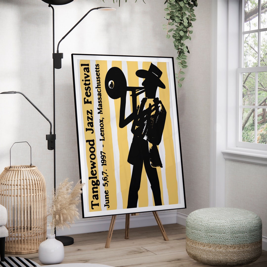 Tanglewood Jazz Fest Poster, Vintage Music Lover Print, 50s Style Funky ...
