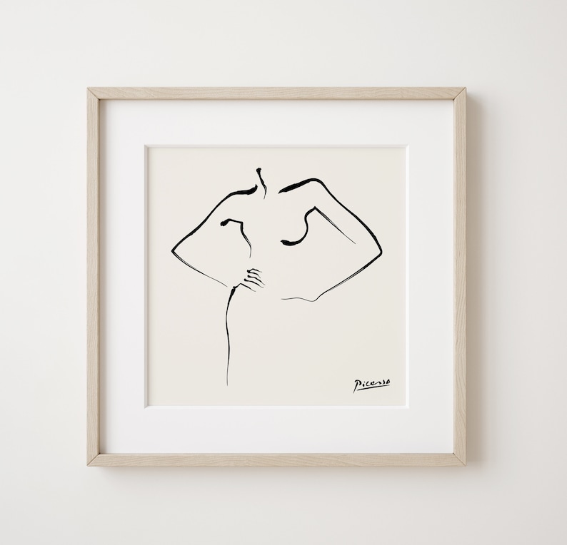 Picasso Woman Line Art Print: Minimalist Gallery Wall Decor (digital ...