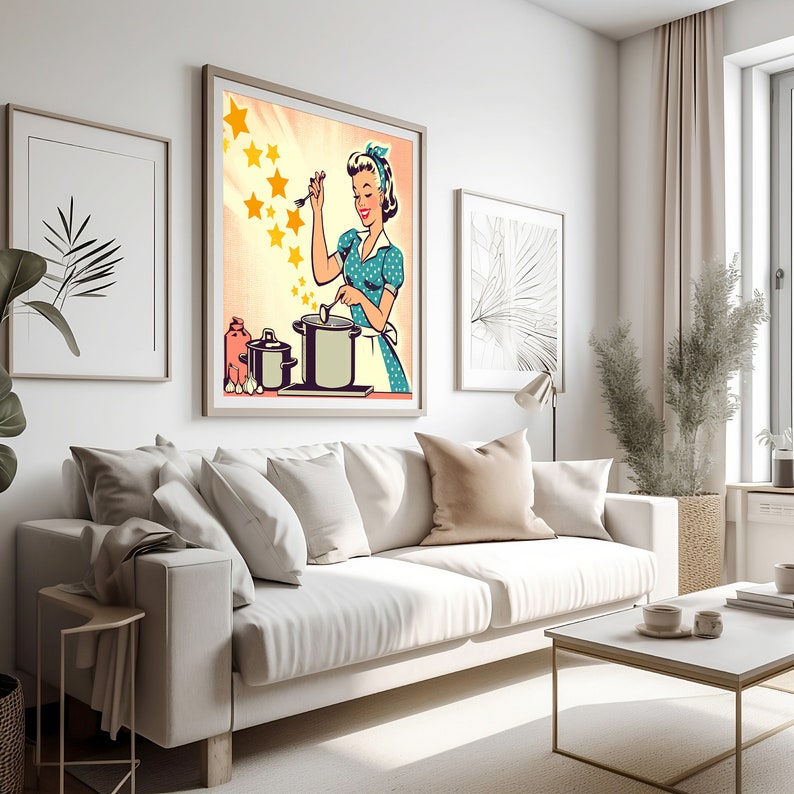 Cooking Stars, Retro Poster, Pop Art Poster, Retro Wall Art, Retro ...