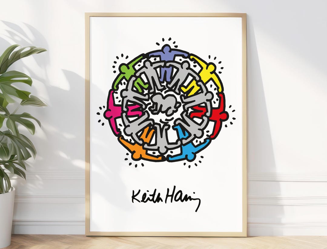 Keith Haring Human Print, Colorful Poster, Pop Culture Art, Modern Art ...