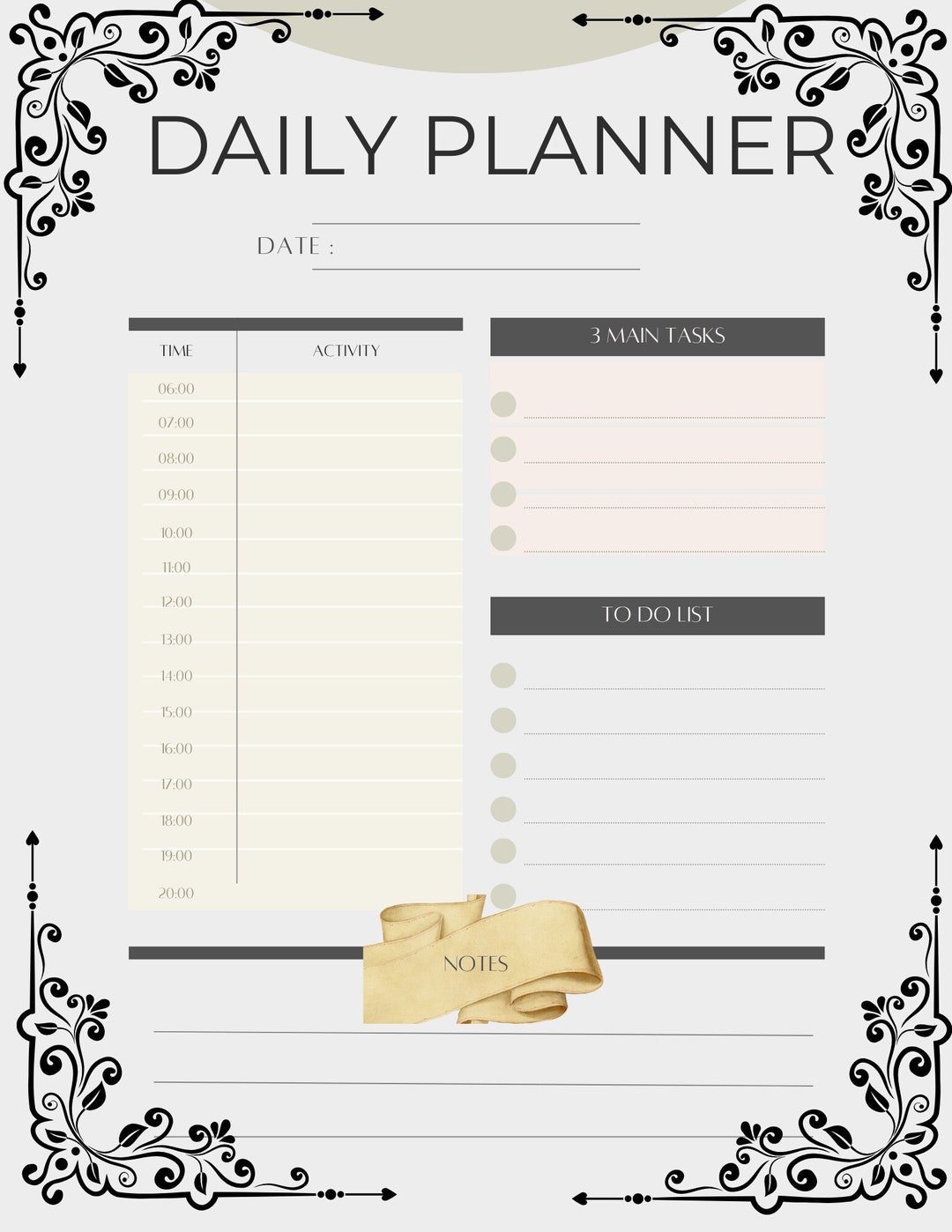 Daily Planner Antique Daily Planner Planner Theme Antique - Etsy