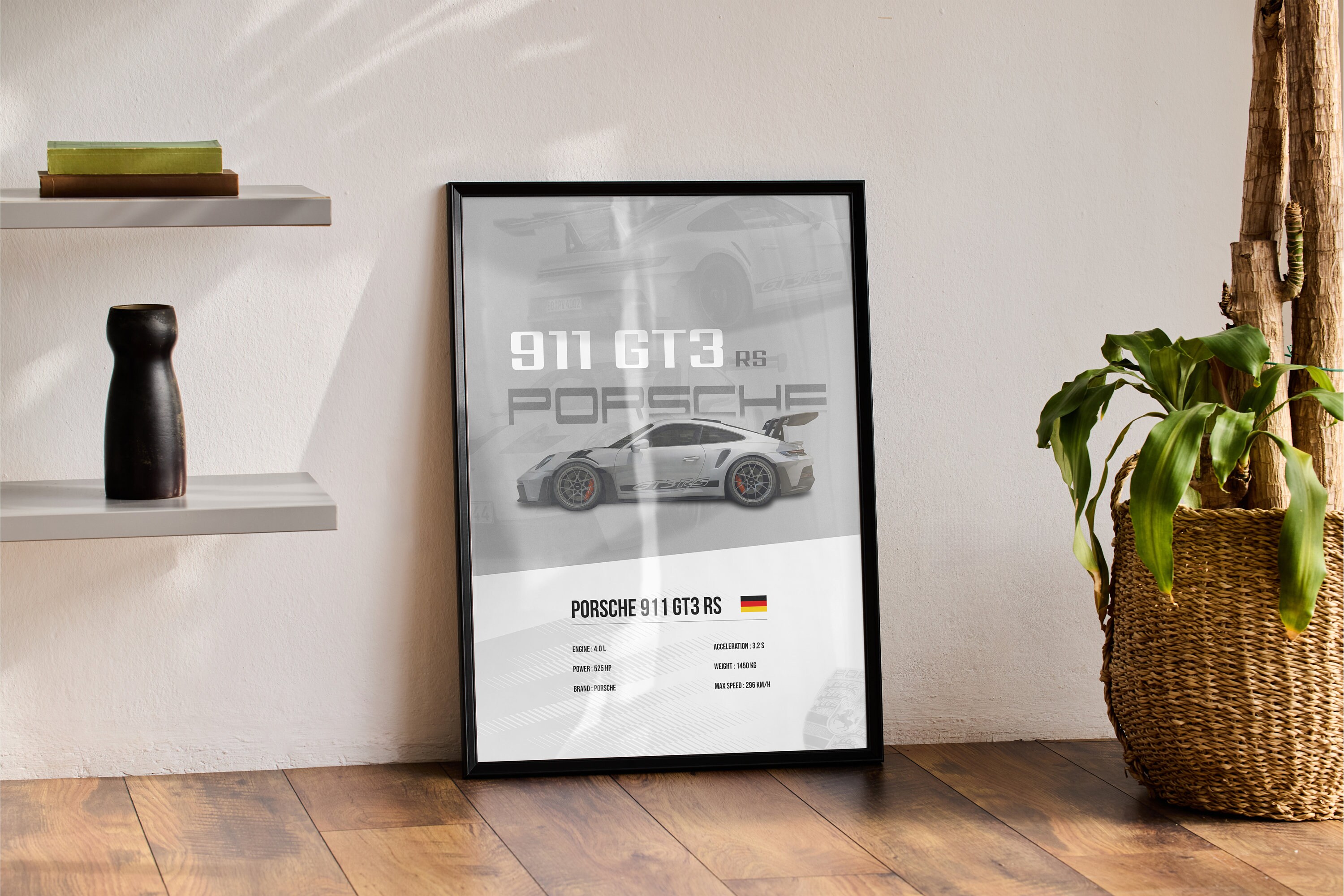 Porsche GT3 RS Poster Sports Car Poster Digital File Wall Decor Home ...