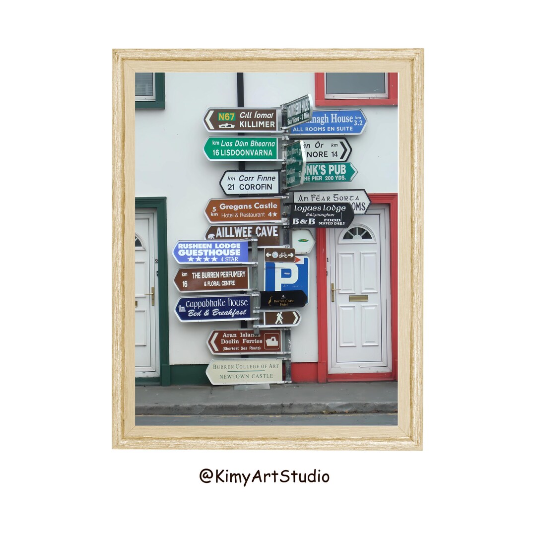 Printable Famous Street Sign at Ballyvaughan, County Clare in Ireland ...