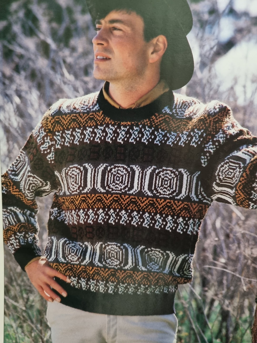 Vtg Patons 974 Australian Motif Pattern Book for Women/men. Includes 6 ...