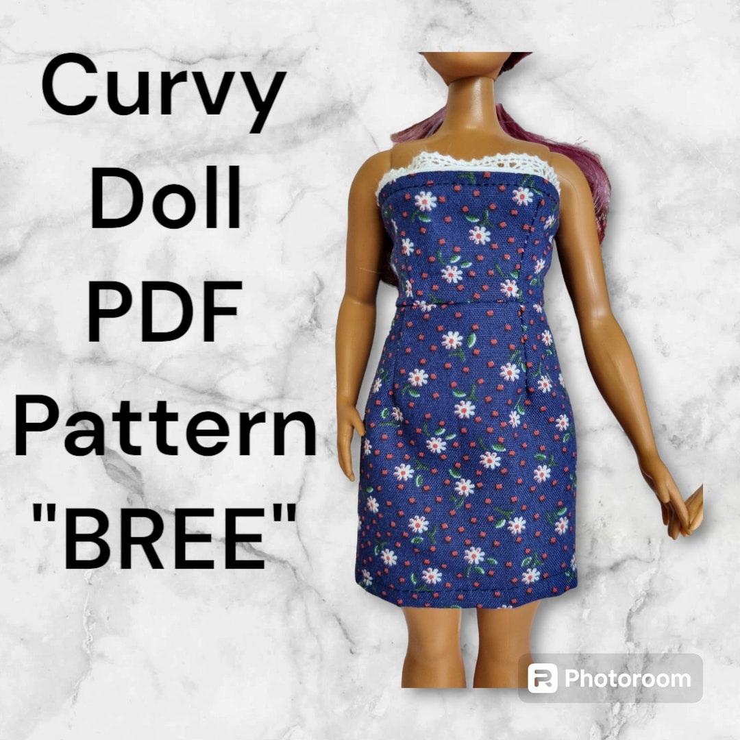 Curvy Doll Dress With Lacy Detail Sewing Pattern (PDF) - Etsy