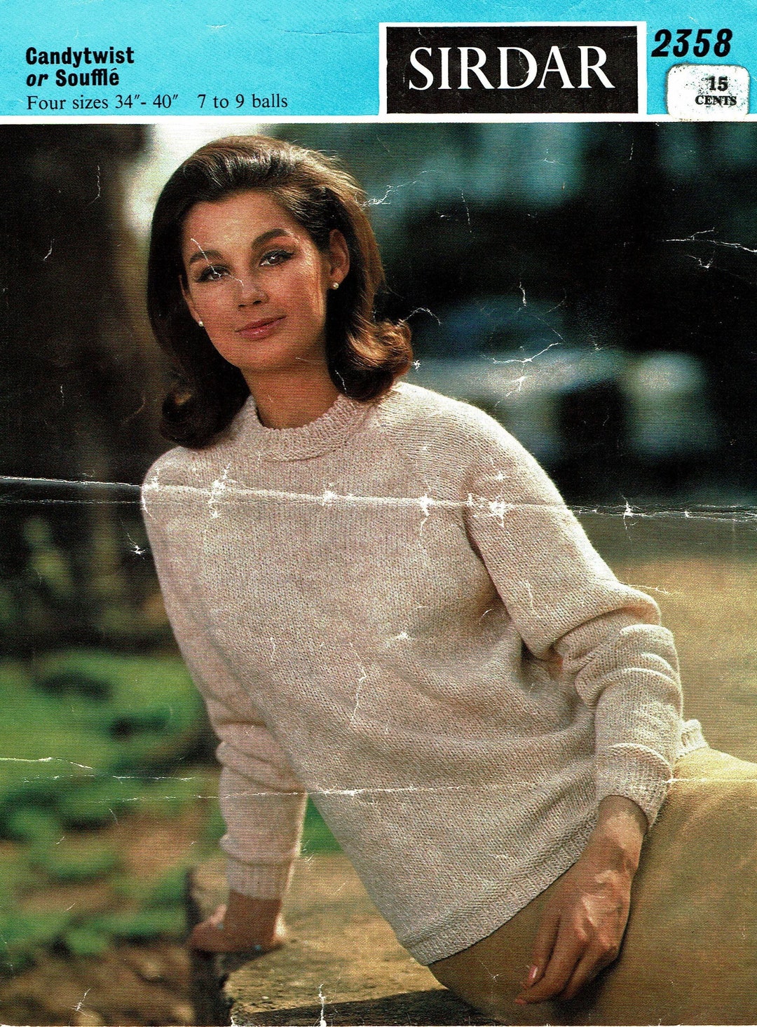 Vintage Sirdar Raglan Sweater Knitting Pattern: CANDYTWIST/SOUFLE (PDF ...