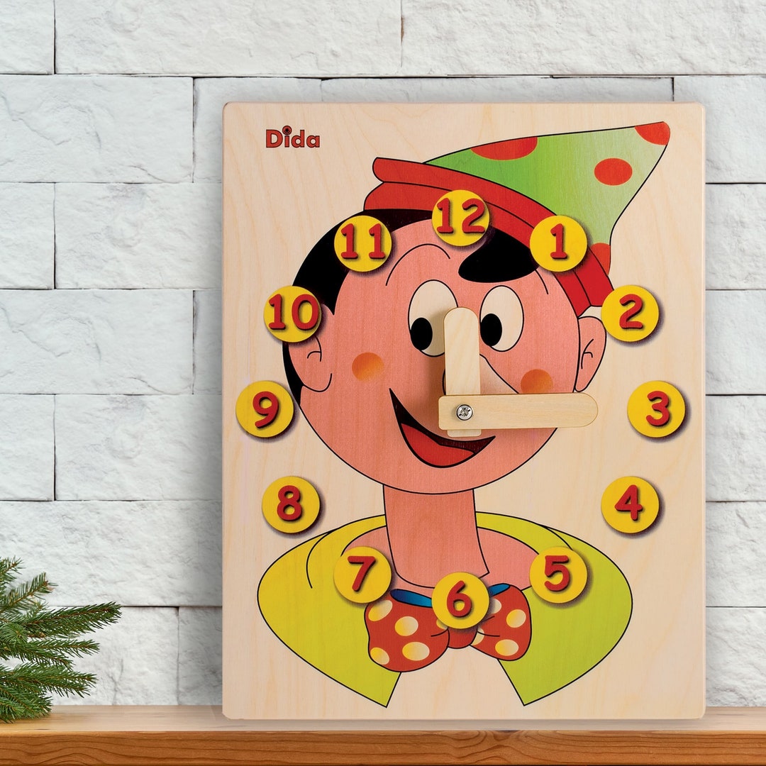 Pinocchio Face Educational Clock - Etsy