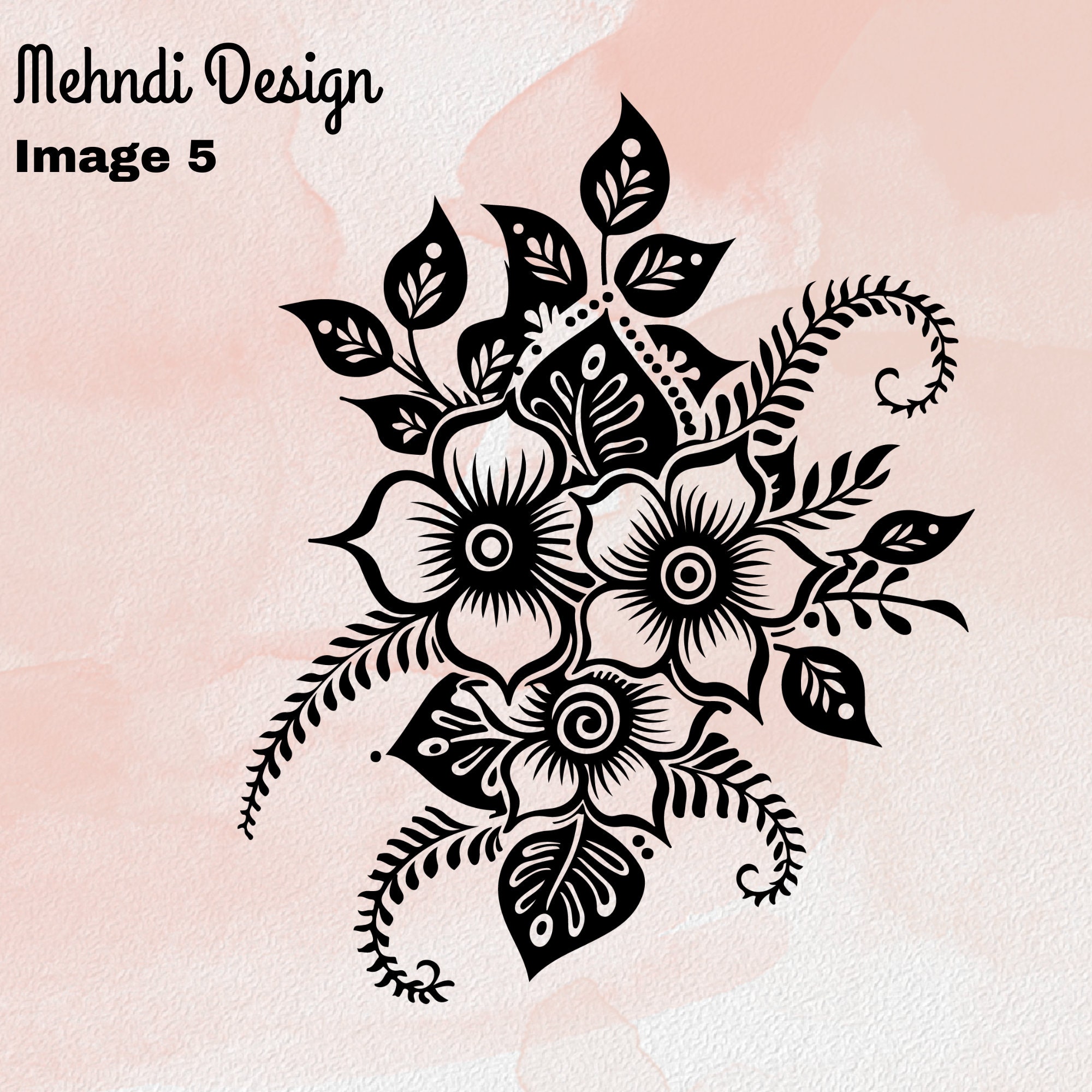 Simple Henna Drawing On Paper