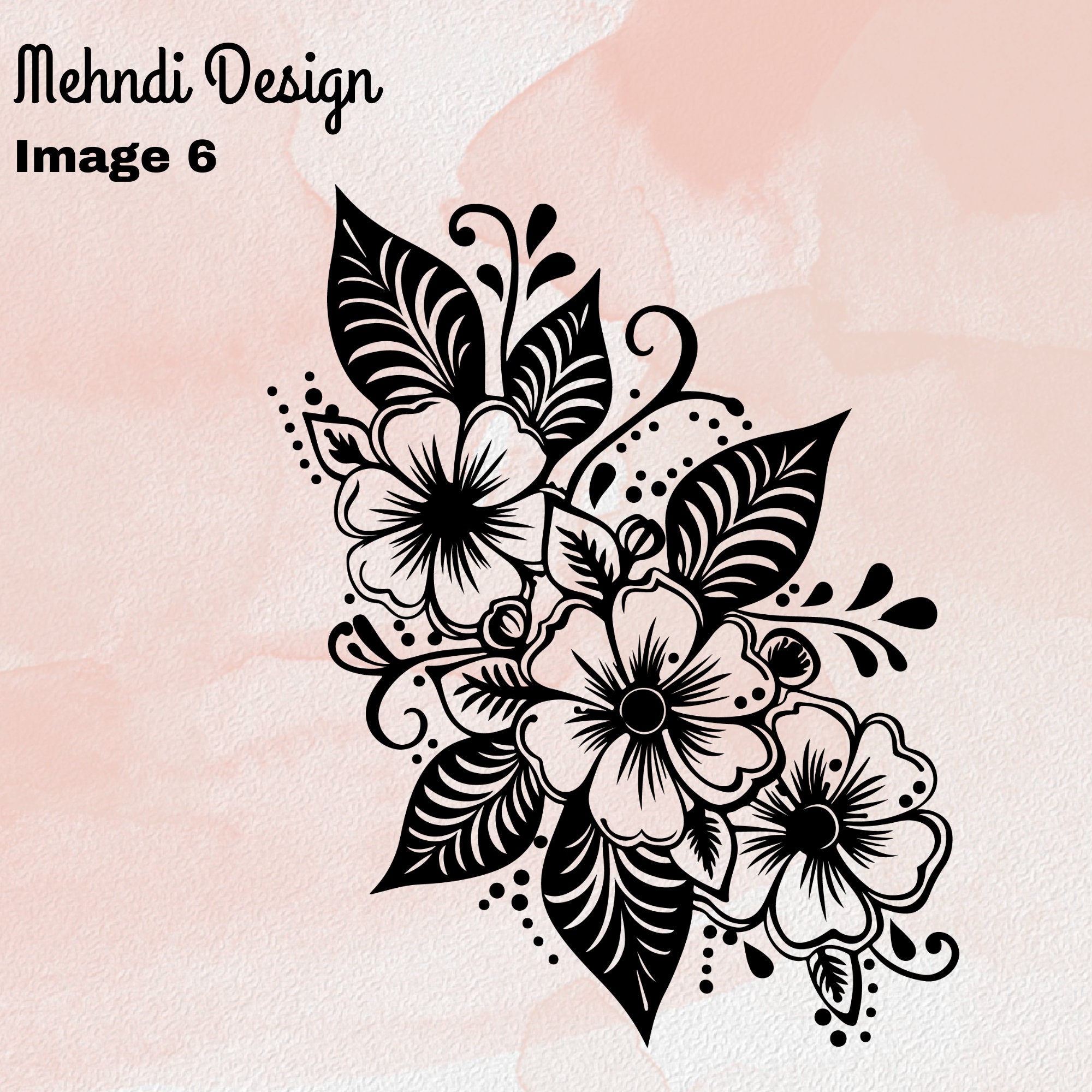 Henna Tattoo Designs, Mehndi Designs in Black Svg Png, Mehndi Svg File ...