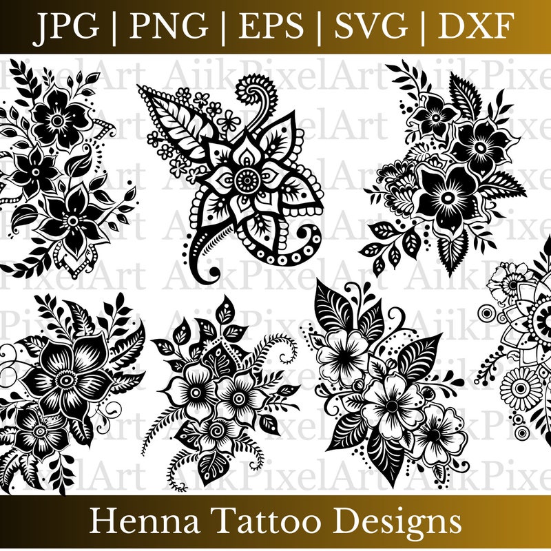 Henna Floral Designs - Etsy