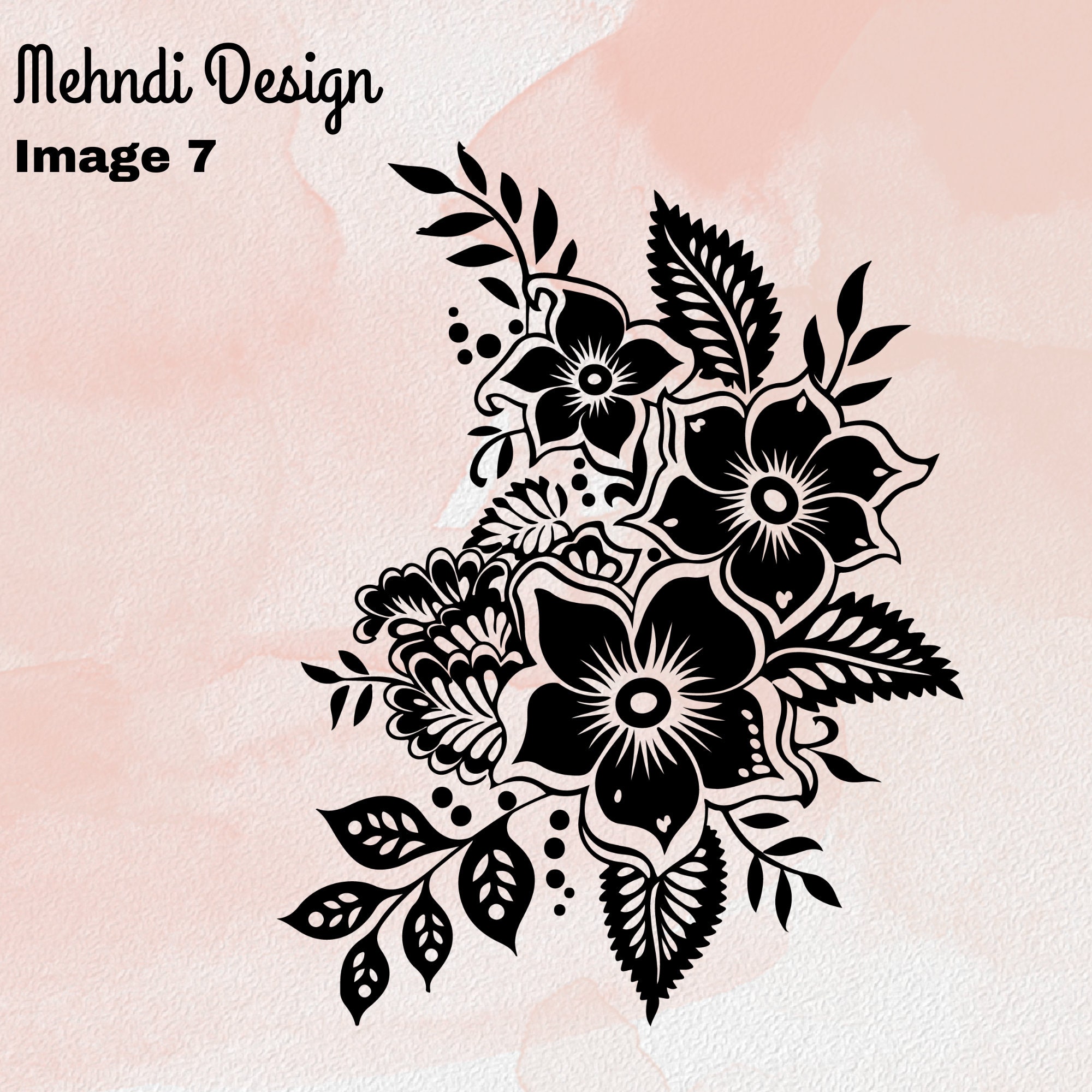 Henna Tattoo Designs, Mehndi Designs in Black Svg Png, Mehndi Svg File ...