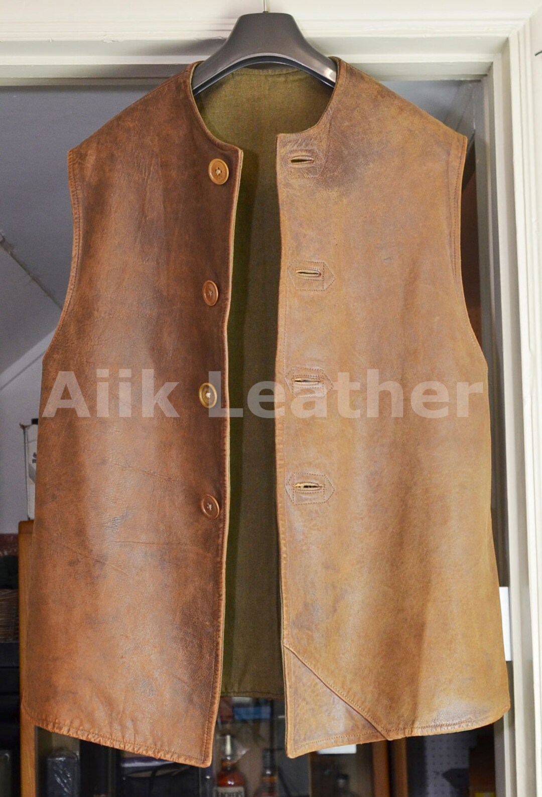 Handmade Leather Vest Vintage Brown Real Leather Vest Leather Best for ...