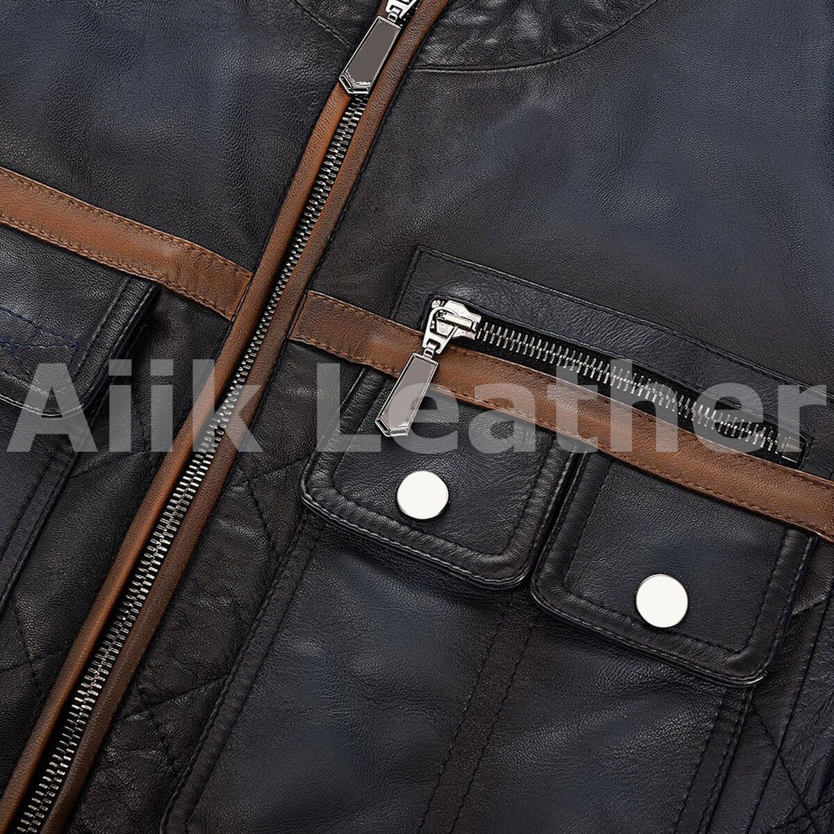 Quilted Black Leather Vest for Men, Handmade Lambskin Leather ...