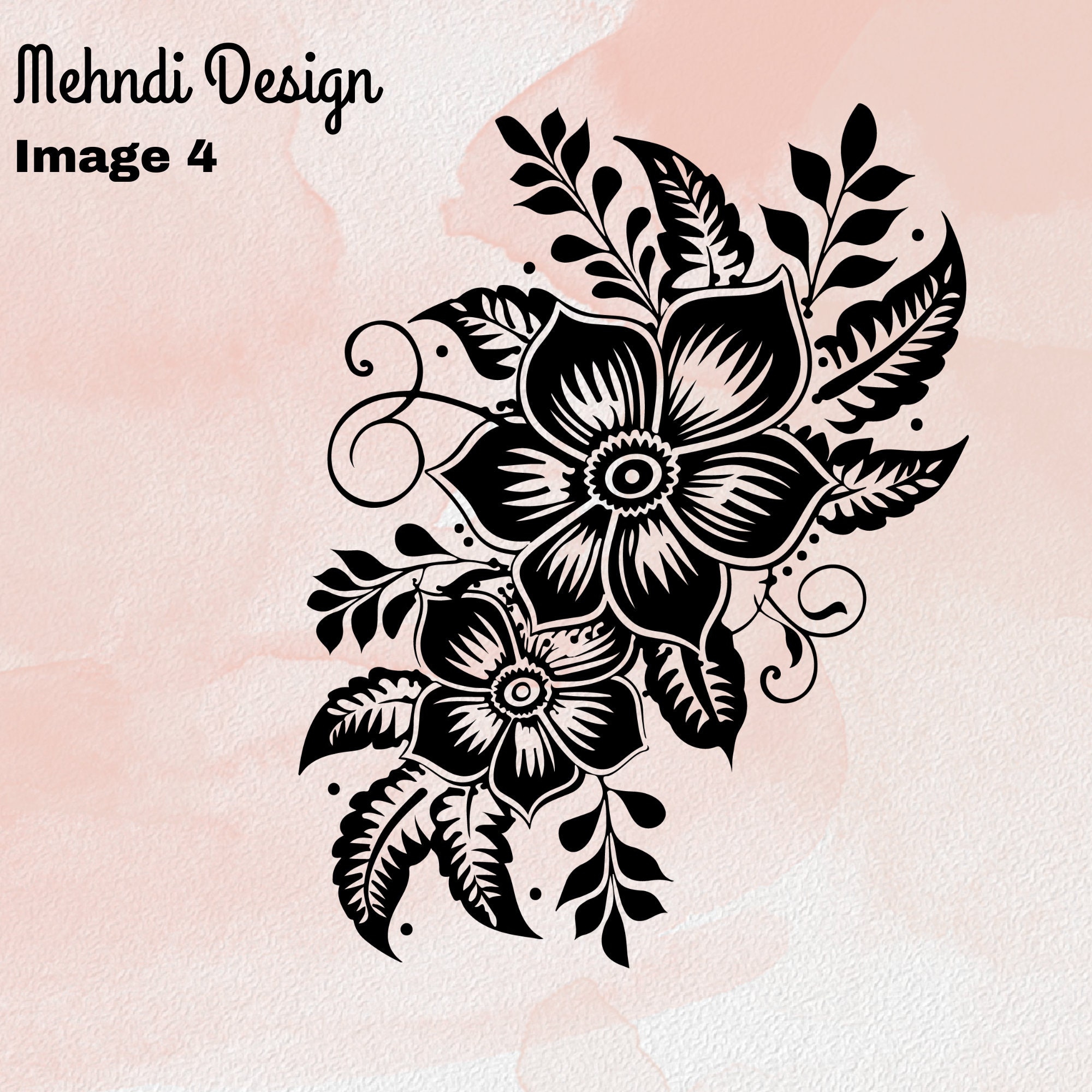 Henna Tattoo Designs, Mehndi Designs in Black Svg Png, Mehndi Svg File ...