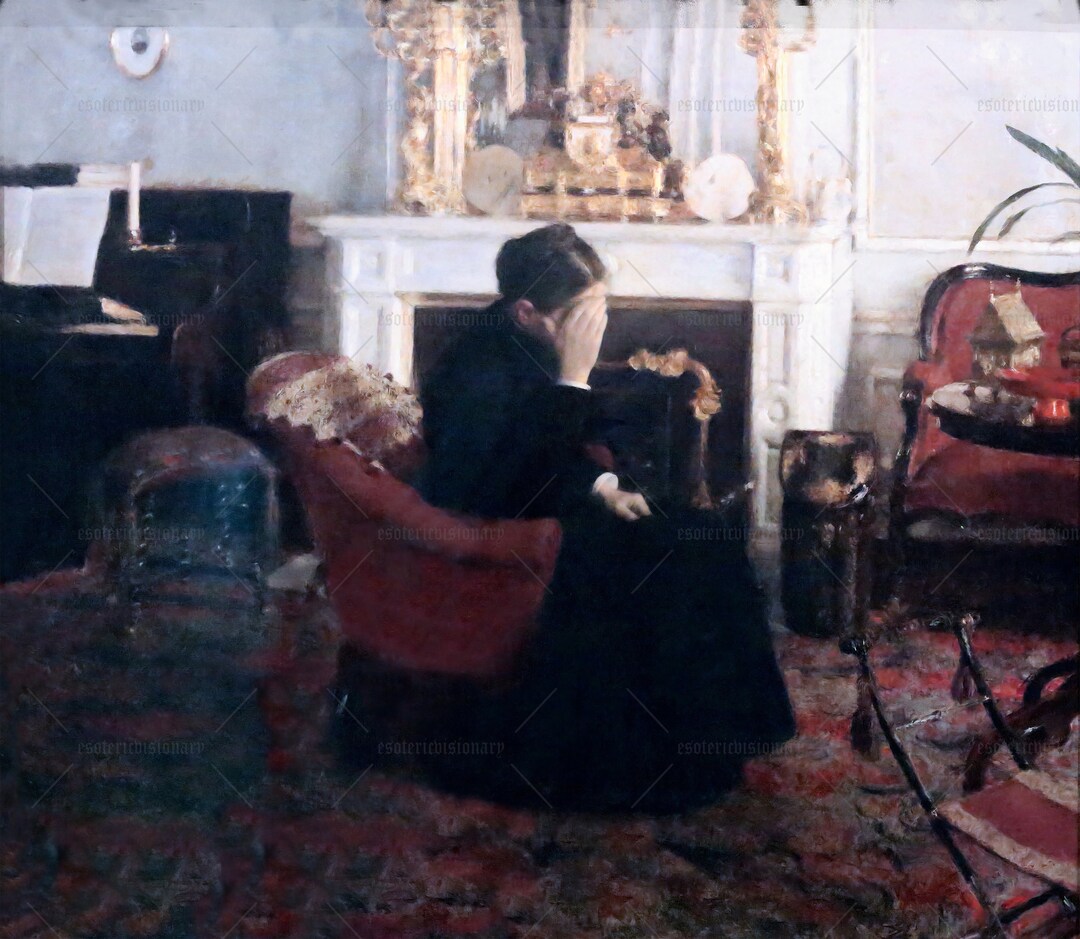 Fernand Khnopff, "listening to Schumann," 1883 Digitally Enhanced for ...