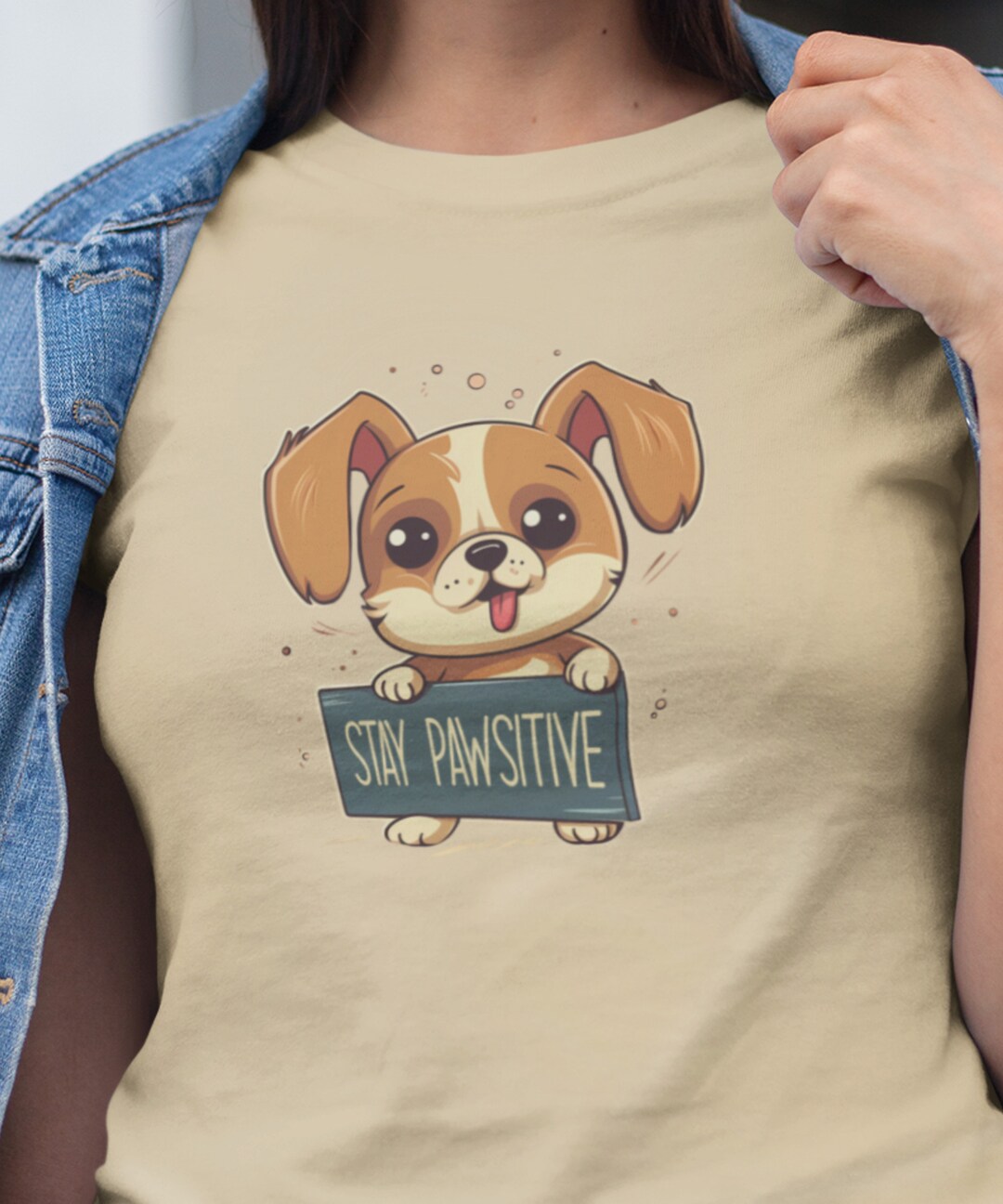 Pawsitive Shirt,cute Puppy T-shirt,sarcastic Joke Motivational ...
