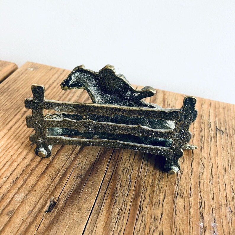 Vintage Brass Horse Racing Letter Stacker Paper Weight Ornament ...
