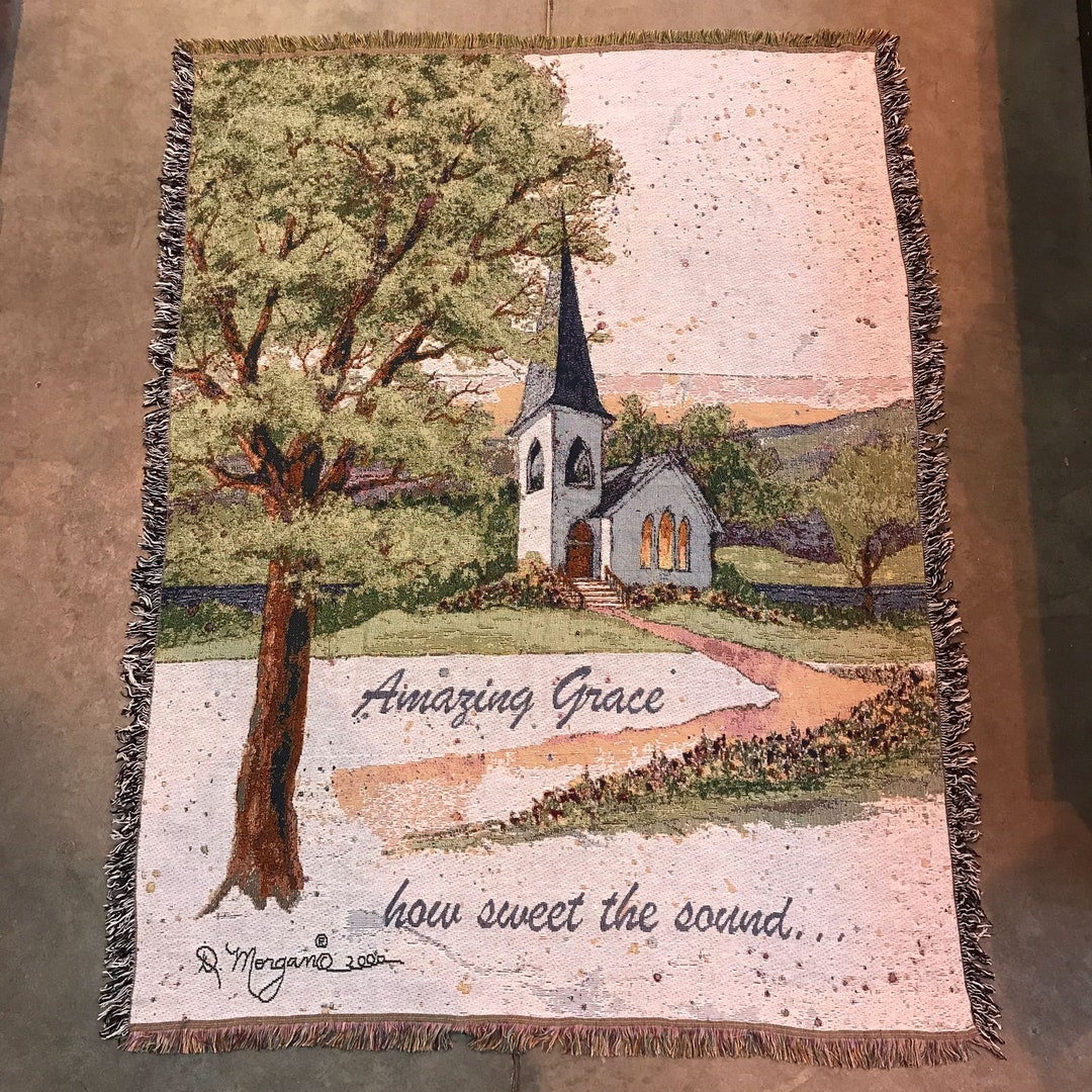 Vintage Amazing Grace Country Scene Throw/rug - 170cm/67in - Etsy