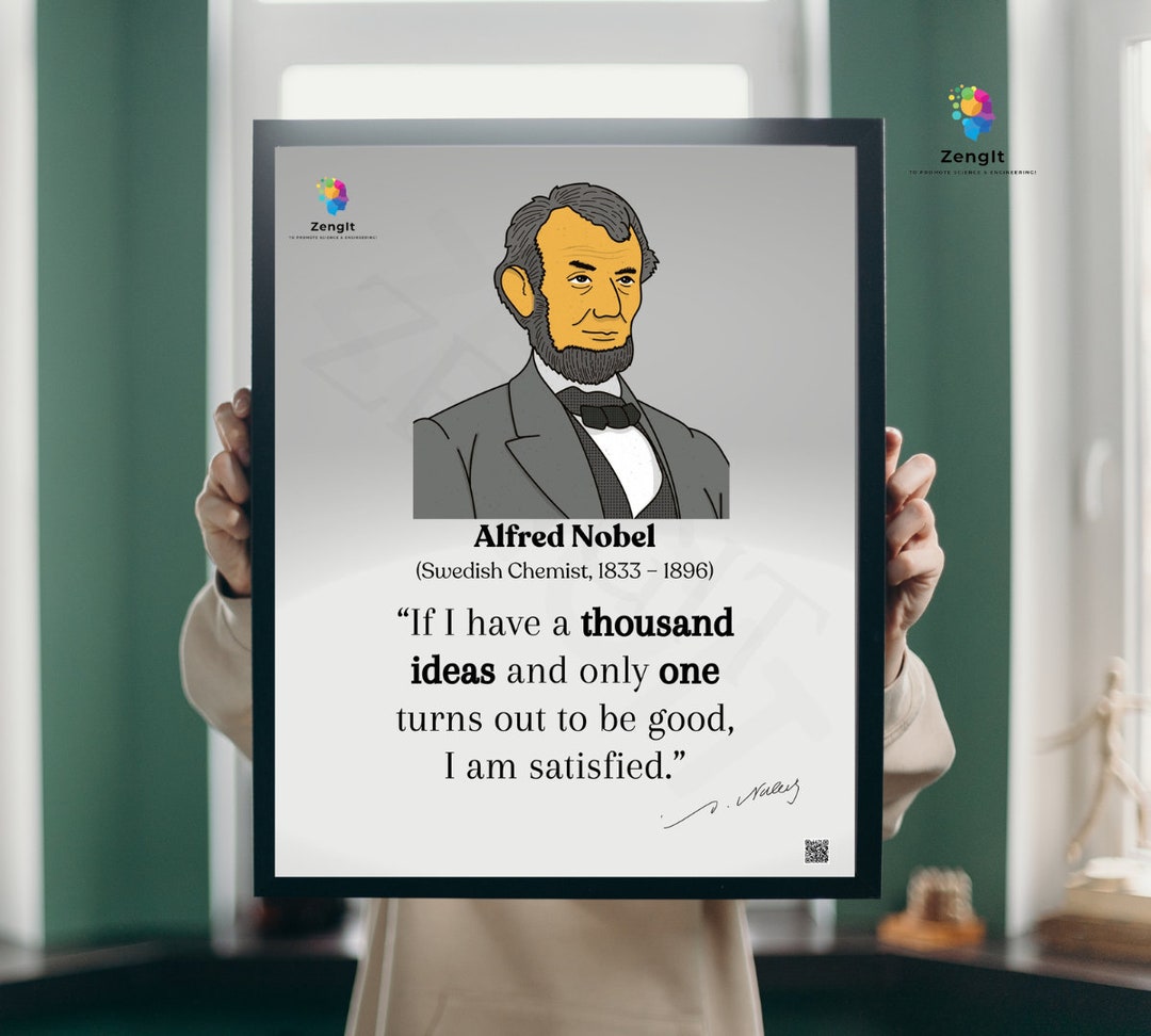 Alfred Nobel Quote Digital Print:vintage Science Printable Poster ...