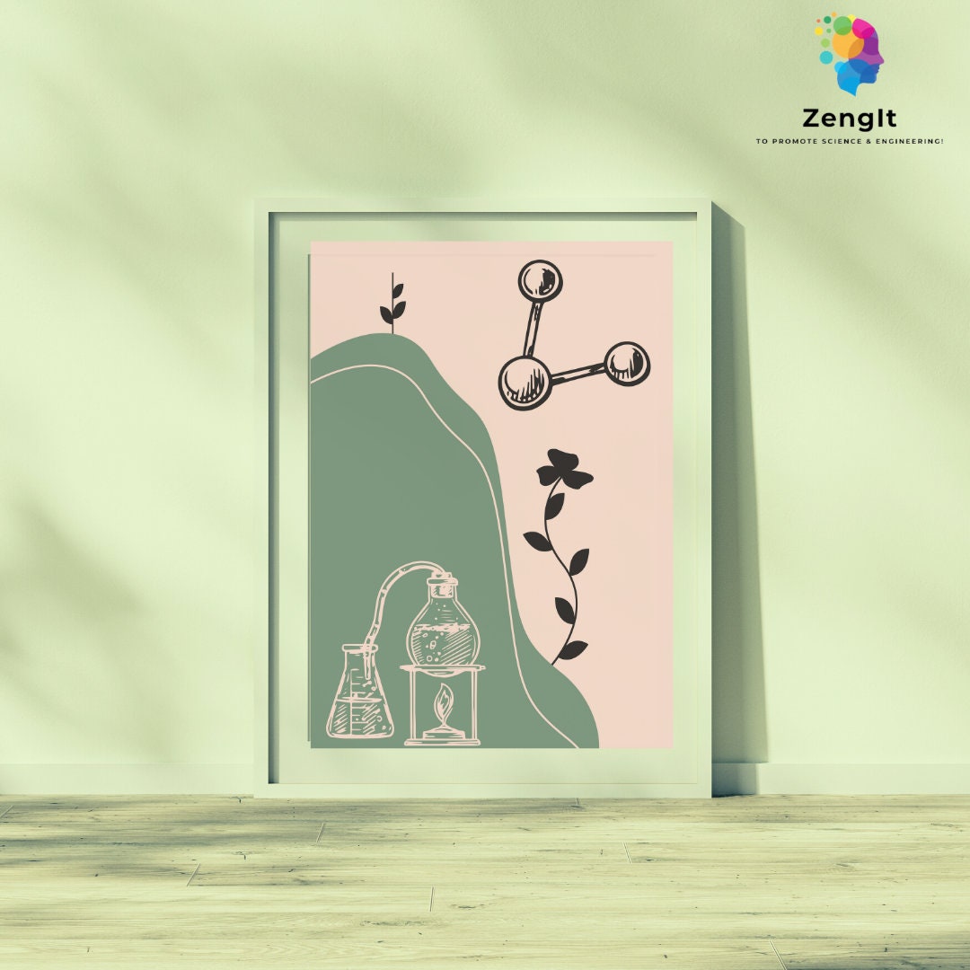 Biochemical Science Wall Art, Chemistry Wall Prints, Science Poster Print, Boho Watercolor ...