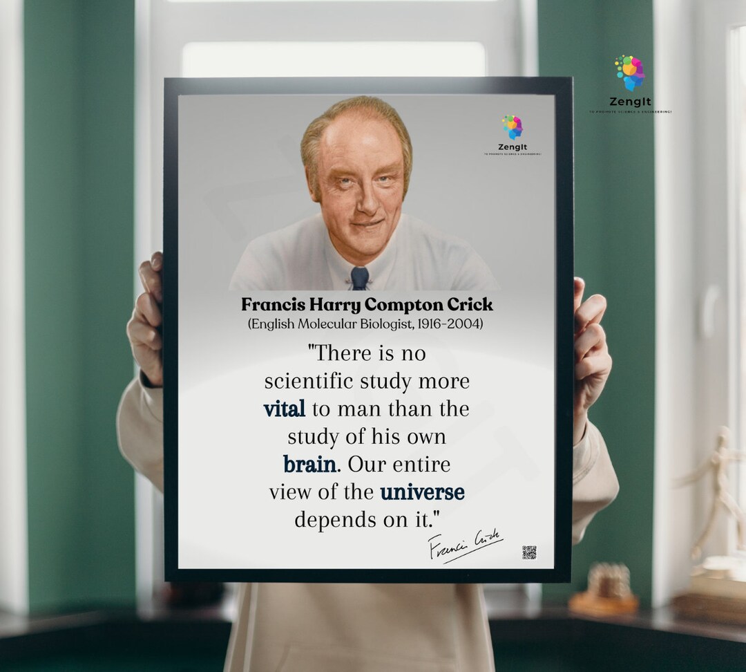 Francis Harry Compton Crick Quote Digital Printable Science Poster ...