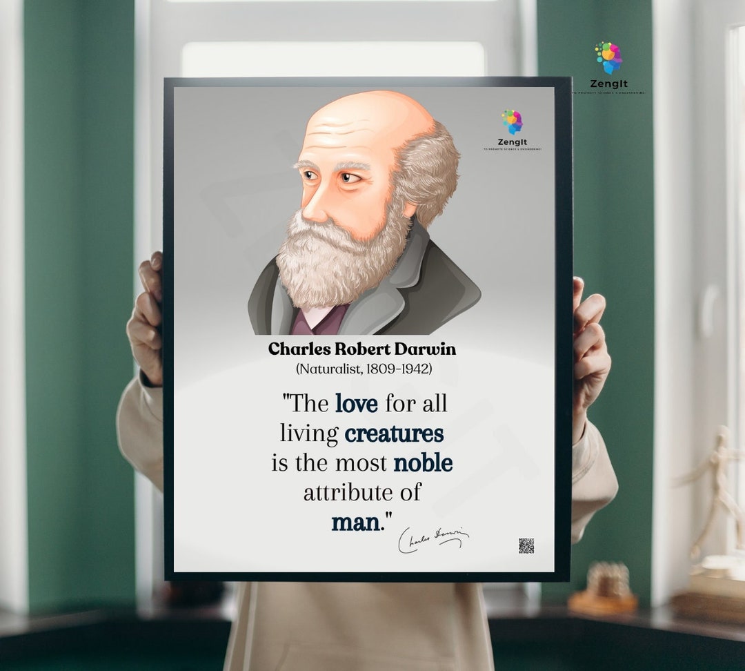 Charles Robert Darwin Quote Digital Print Evolutionary Wisdom Wall Art ...