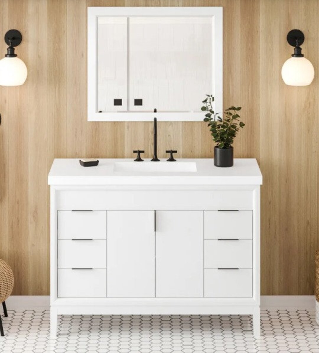 48 White Theodora Vanity & Multiple Vanity Tops - Etsy
