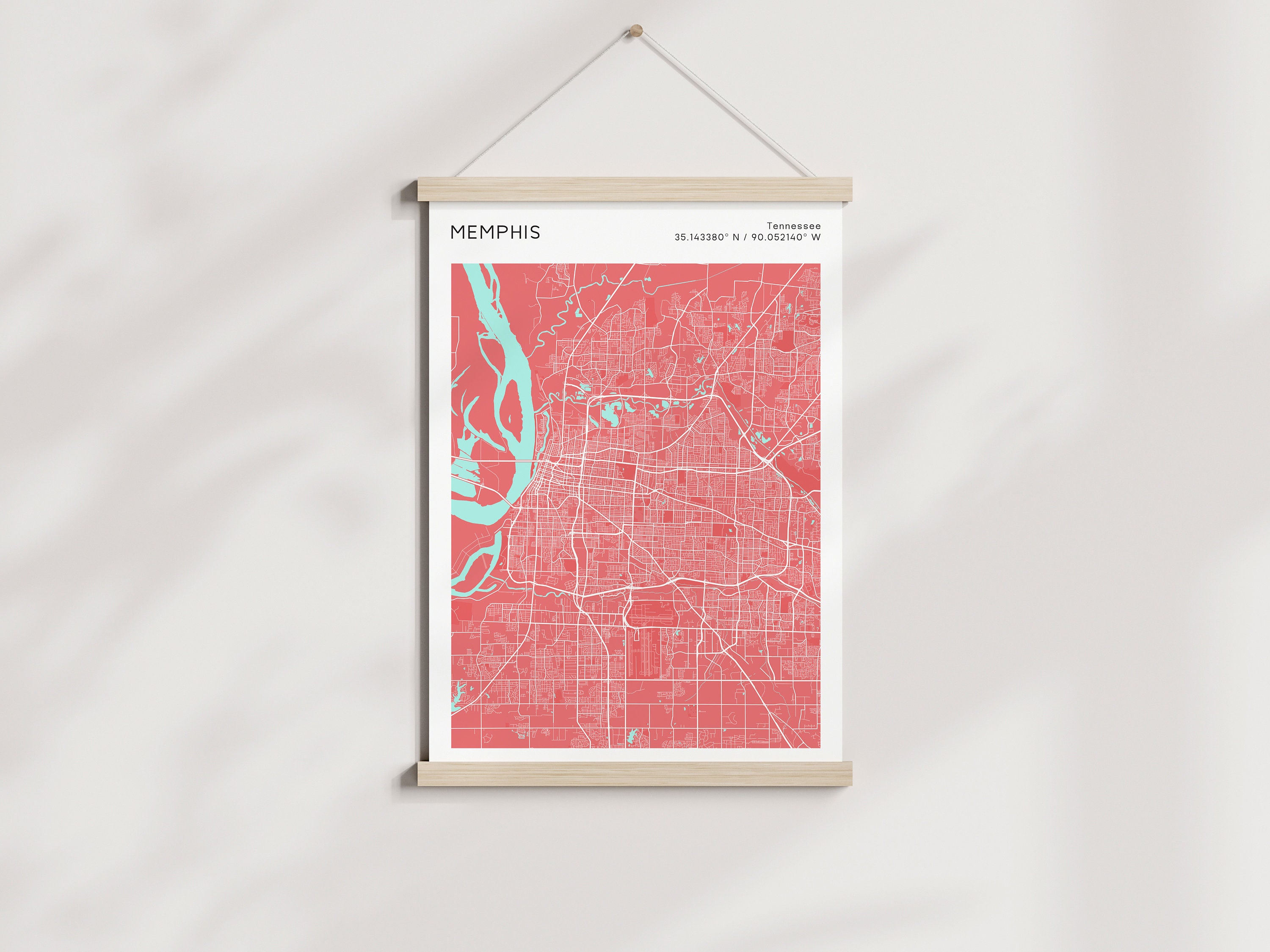 Memphis City Map, Tennessee Printable Map, Instant Download, Modern Map ...