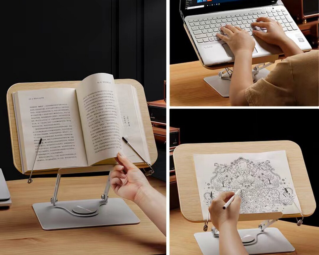 Reading Stand Wooden Book Stand Handmade Stand for Laptop - Etsy