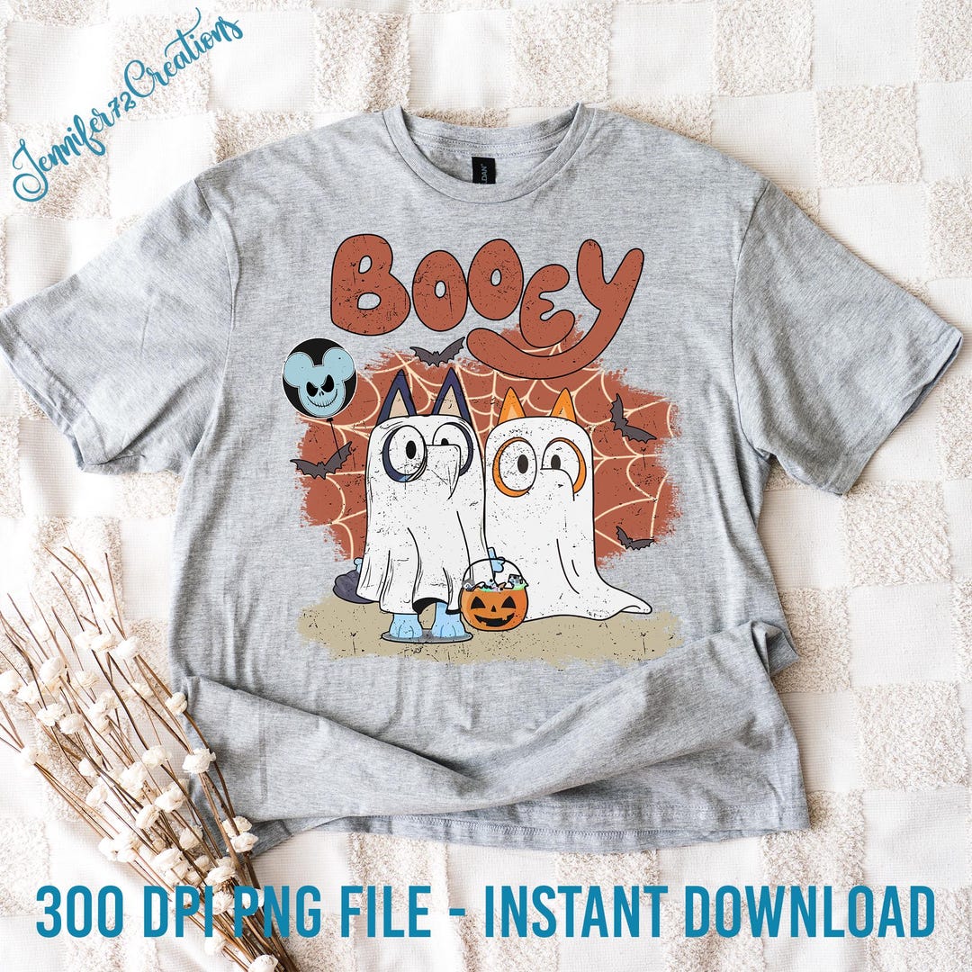 Booey Bluey and Bingo Halloween Png, Spooky Bluey Png, Booey Bluey Png ...