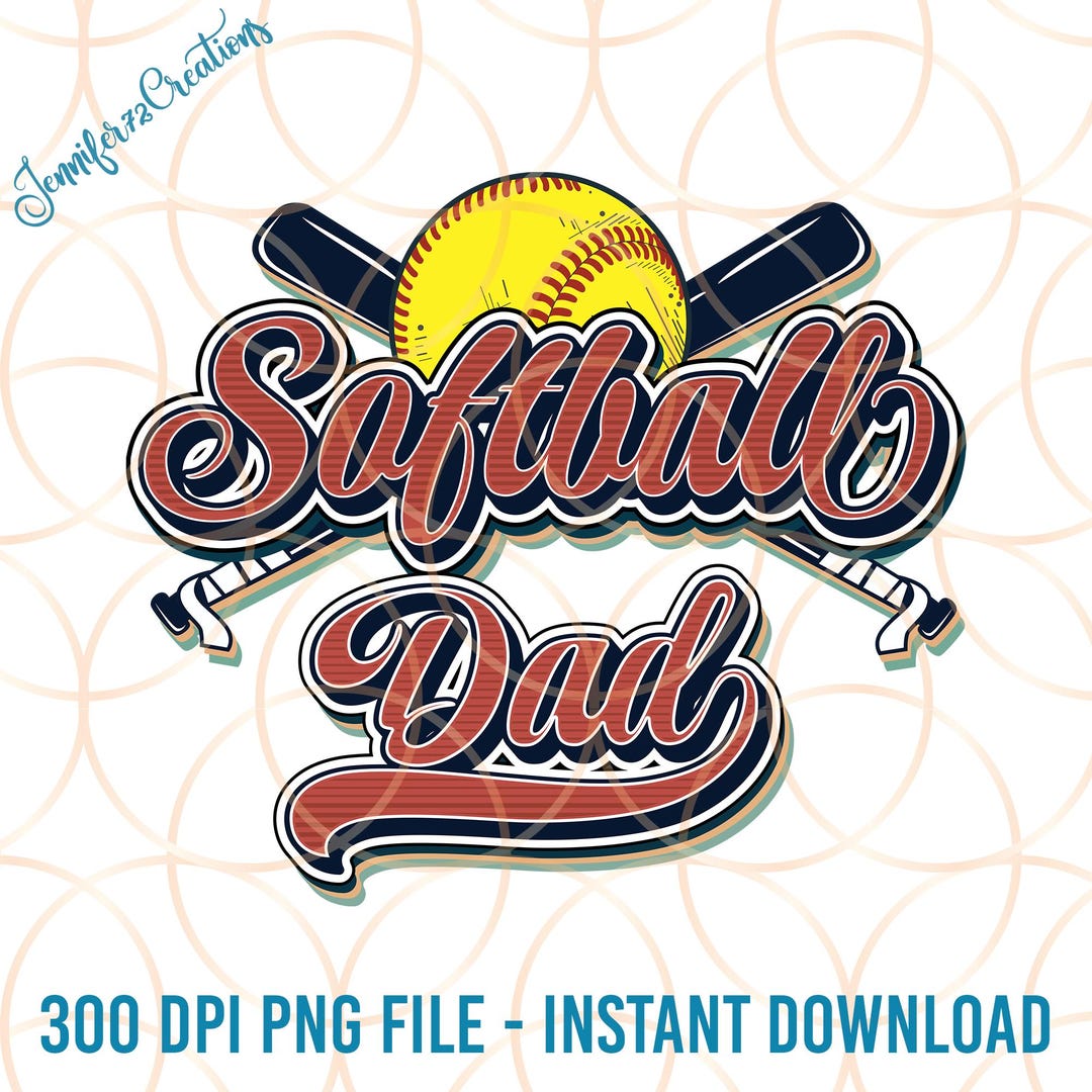 Vintage Softball Dad Png, Softball Papa Png, Sports Dad Png, Softball ...