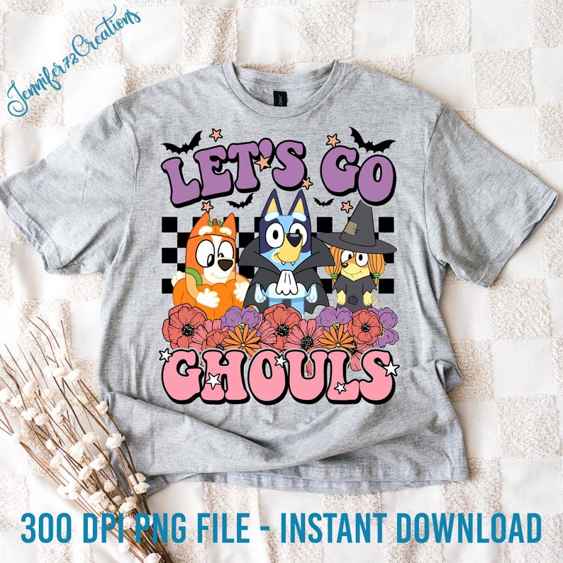 Let's Go Ghouls Spooky Bluey Halloween Png, Booey Bluey Png, Cartoon ...