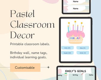 Pastel Classroom Labels, Student Locker Name Tags Pastel Color Name ...