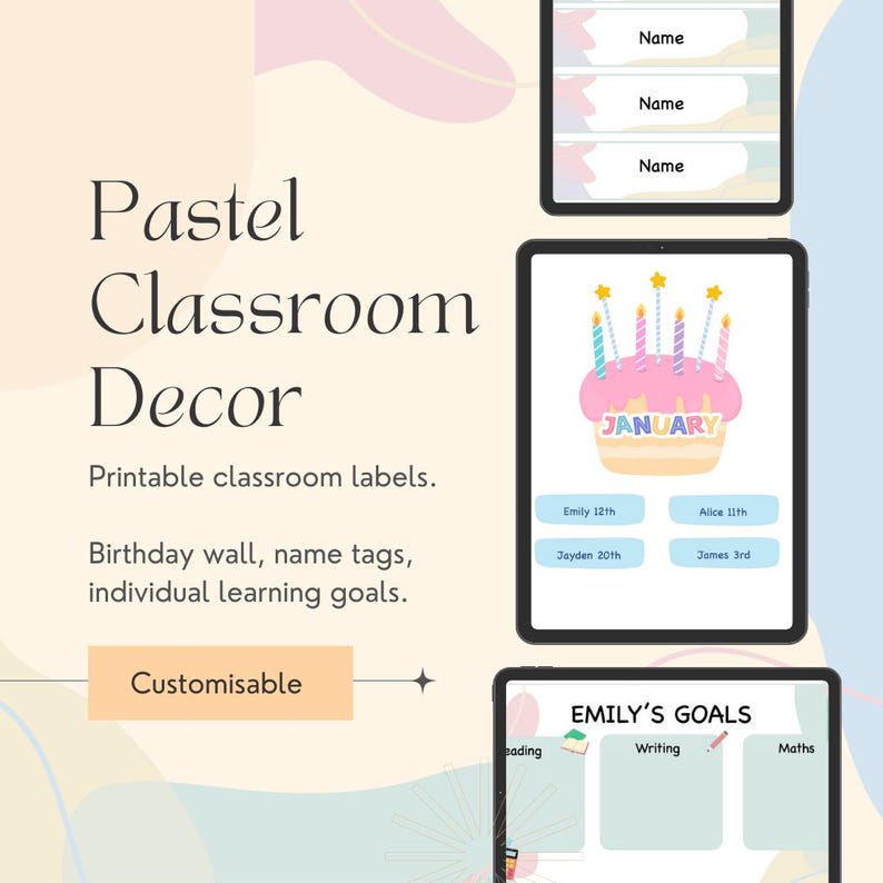 Pastel Classroom Labels - Etsy