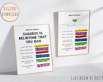 Growth Mindset Posters - Etsy