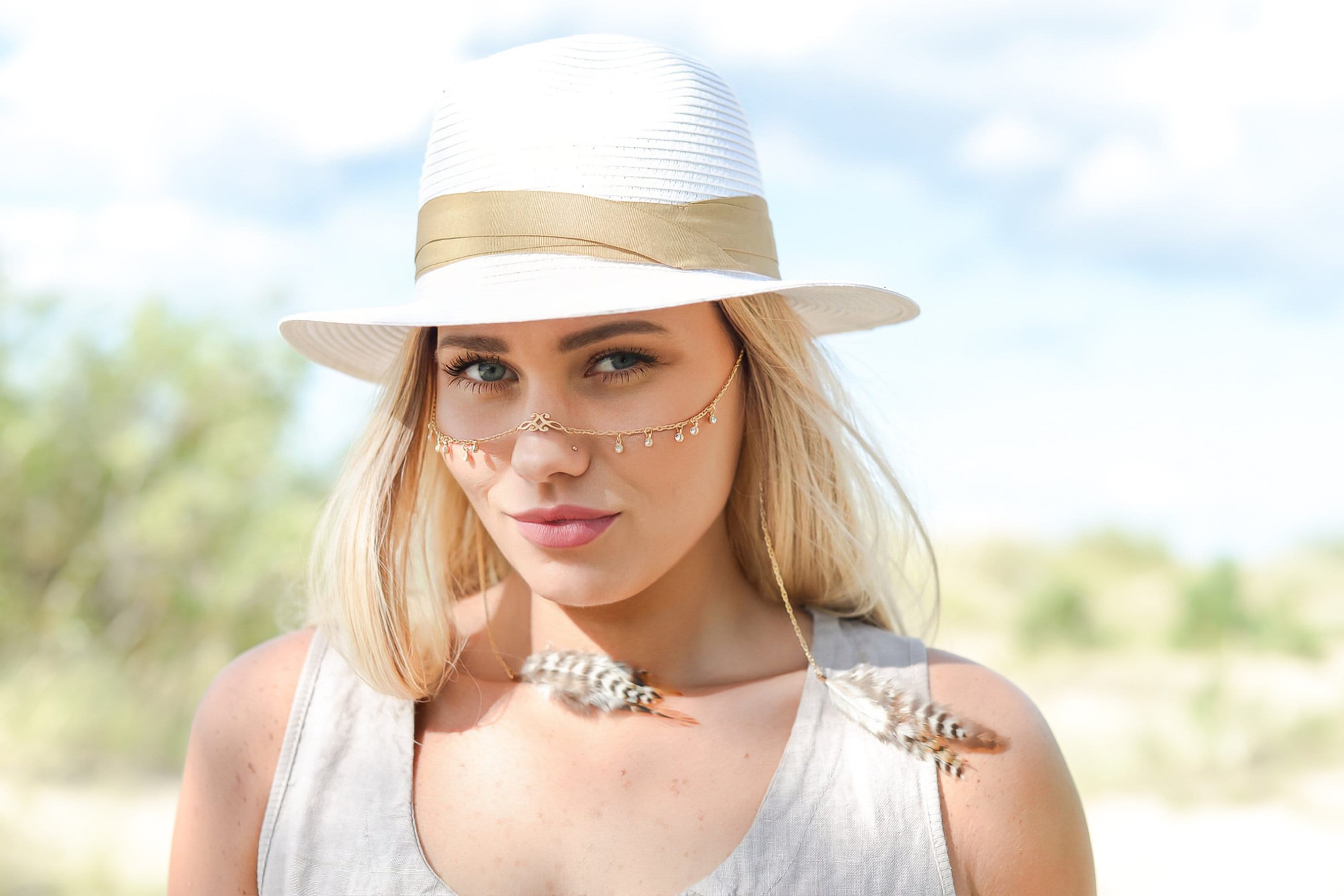 Feather Face Chain, Face Chain Mask, Face Chain Jewelry, Face Jewelry ...