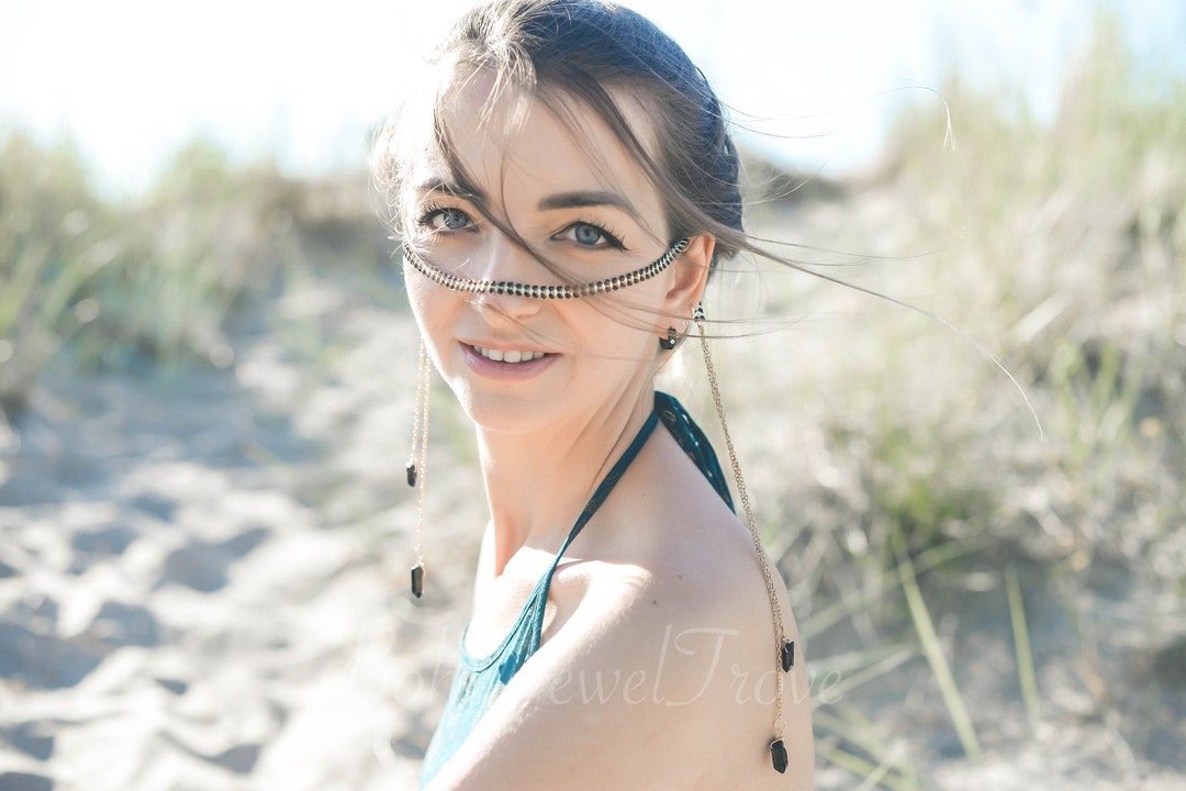 Boho Face Chain, Festival Accessories, Body Jewelry, Festival Jewelry ...
