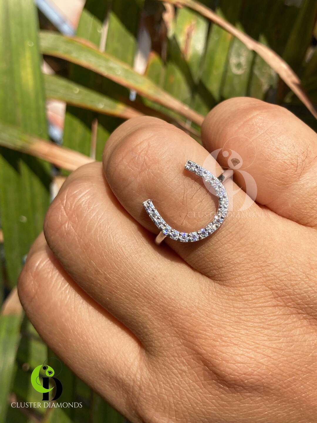 14K Solid Gold Horseshoe Ring, U Shape Minimalist Ring, Lucky Horseshoe ...