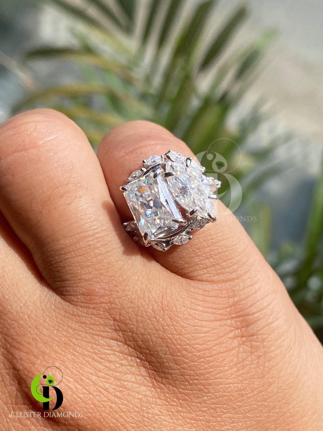 Francesca Farago Ring Toi Et Moi Marquise Cut & Radiant Cut Moissanite ...