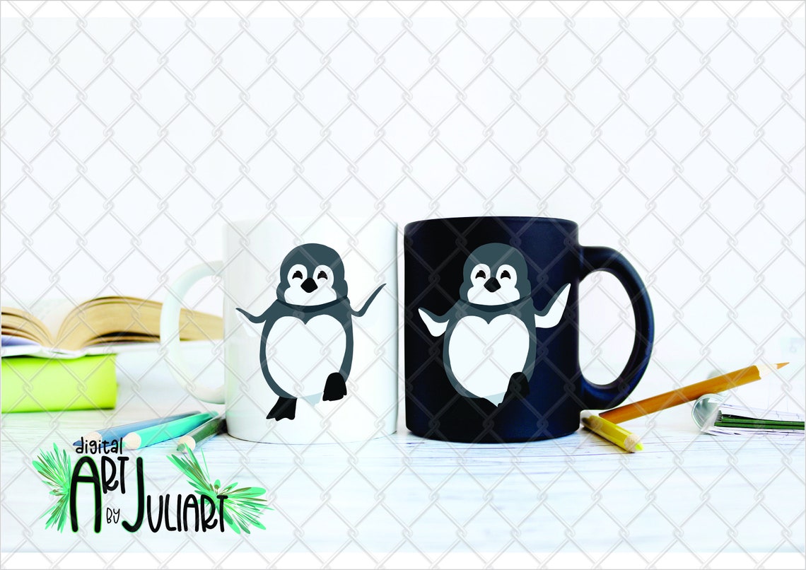 Penguin Dancing Clipart. Digital Penguin Drawing. Penguin Png - Etsy