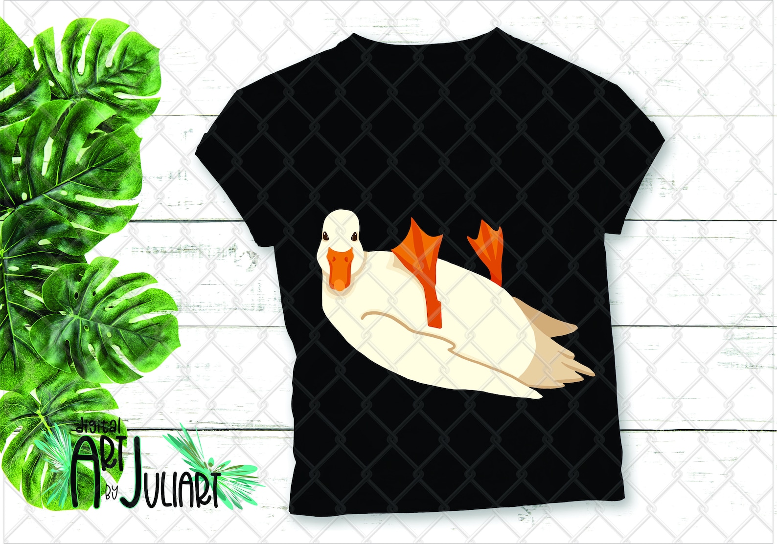 Duck Lying Down Clipart. Digital Duck Drawing. Duck Illustration Duck ...