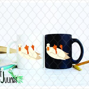 Duck Lying Down Clipart. Digital Duck Drawing. Duck - Etsy