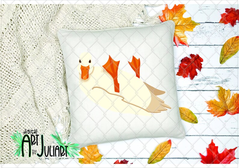Duck Lying Down Clipart. Digital Duck Drawing. Duck Illustration Duck ...