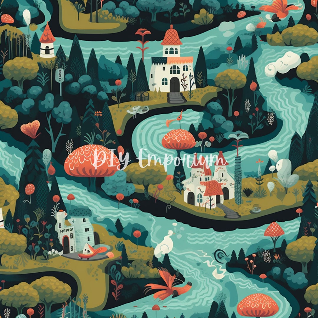 Alice in Wonderland Scenic Pattern Digital Paper 15 Designs - Etsy ...
