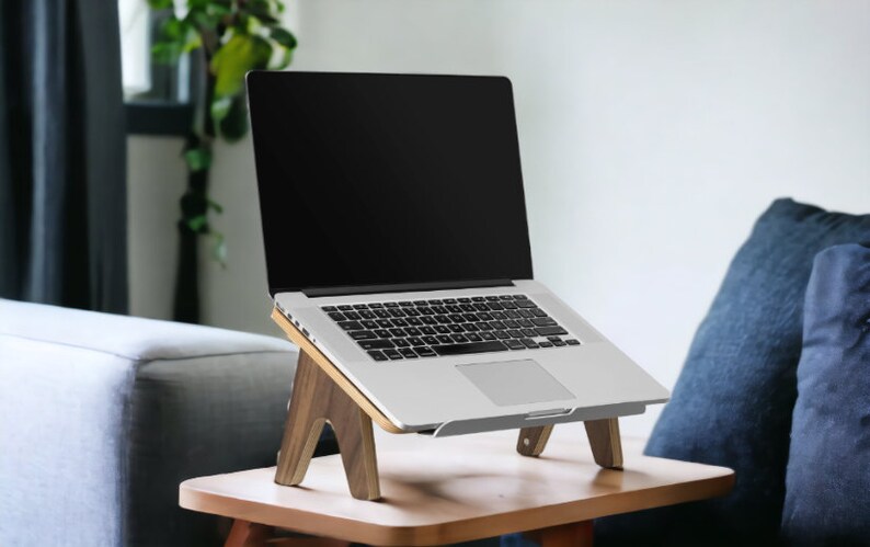 Laptop Stand Walnut Wood Raiser Notebook Stand Folding - Etsy